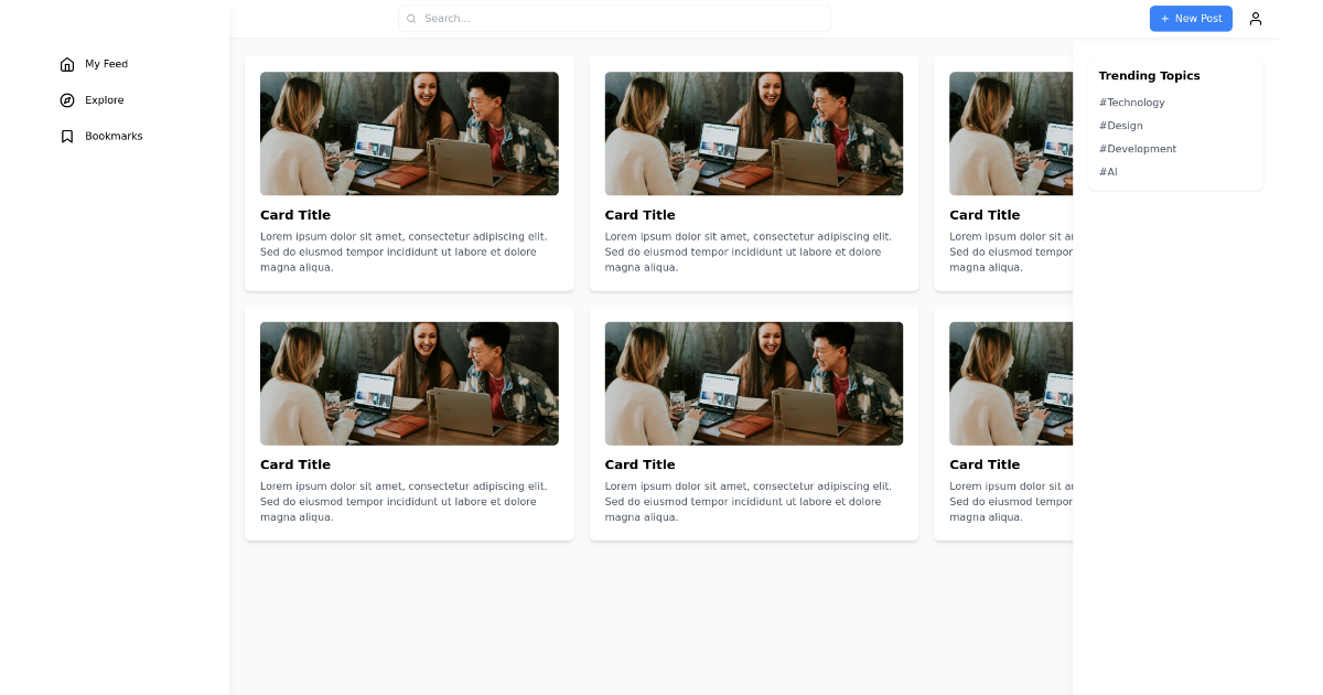 React Tailwind Top Bar & Sidebar Layout