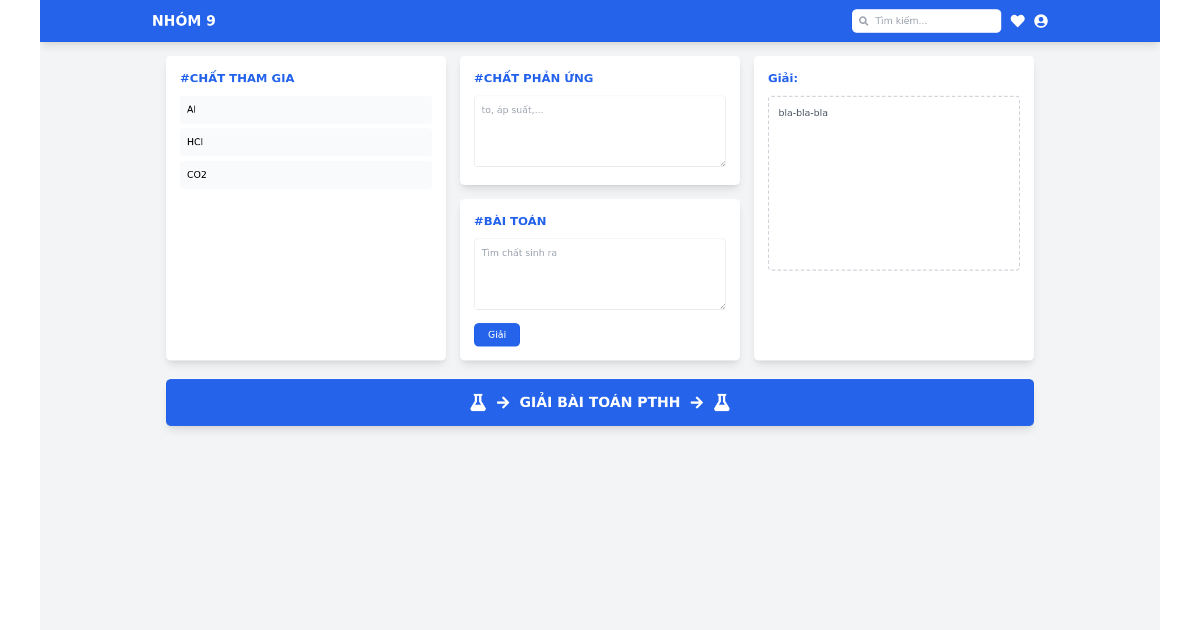 Chemical Equation Solver - Free React, Tailwind Component