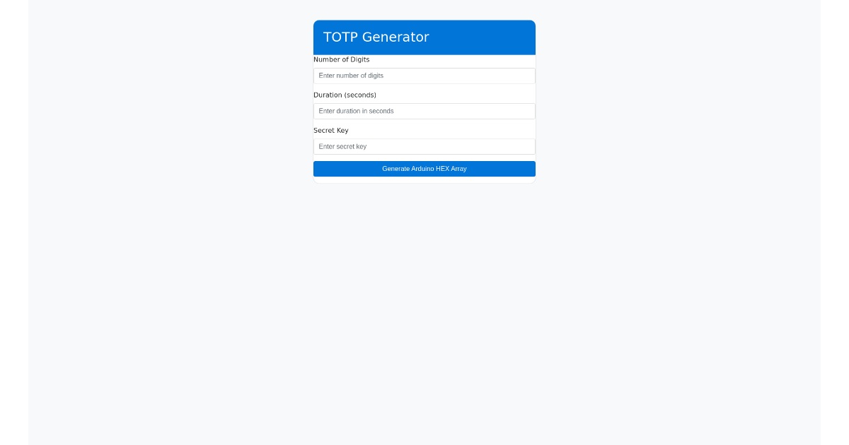 T O T P Generator Component - Free Html, Bootstrap Component