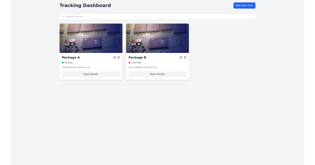 Tracking Dashboard - Free React, Tailwind Component