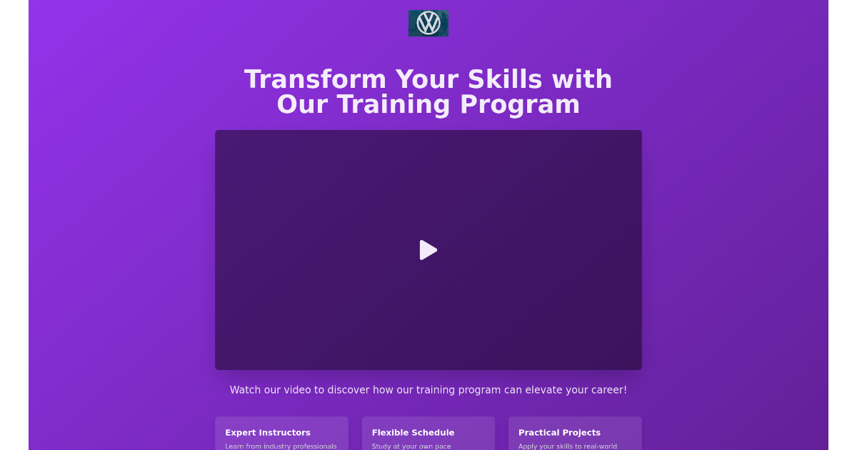 Training Program Landing Page - Free React, Tailwind Component