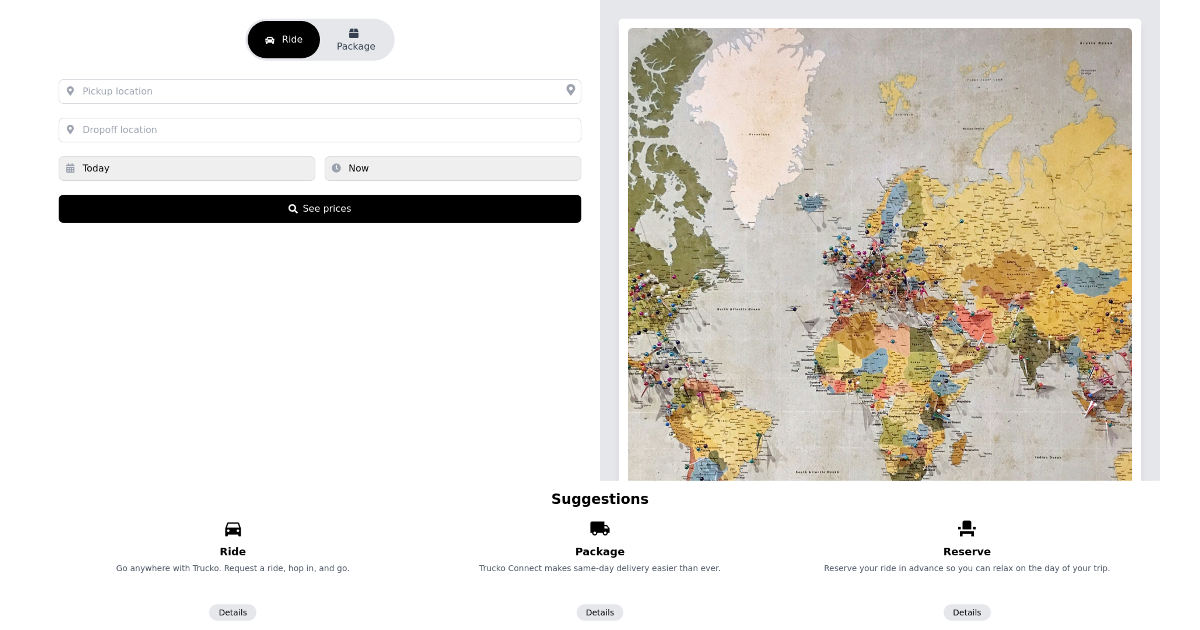 Ride Booking Interface - Free React, Tailwind Component