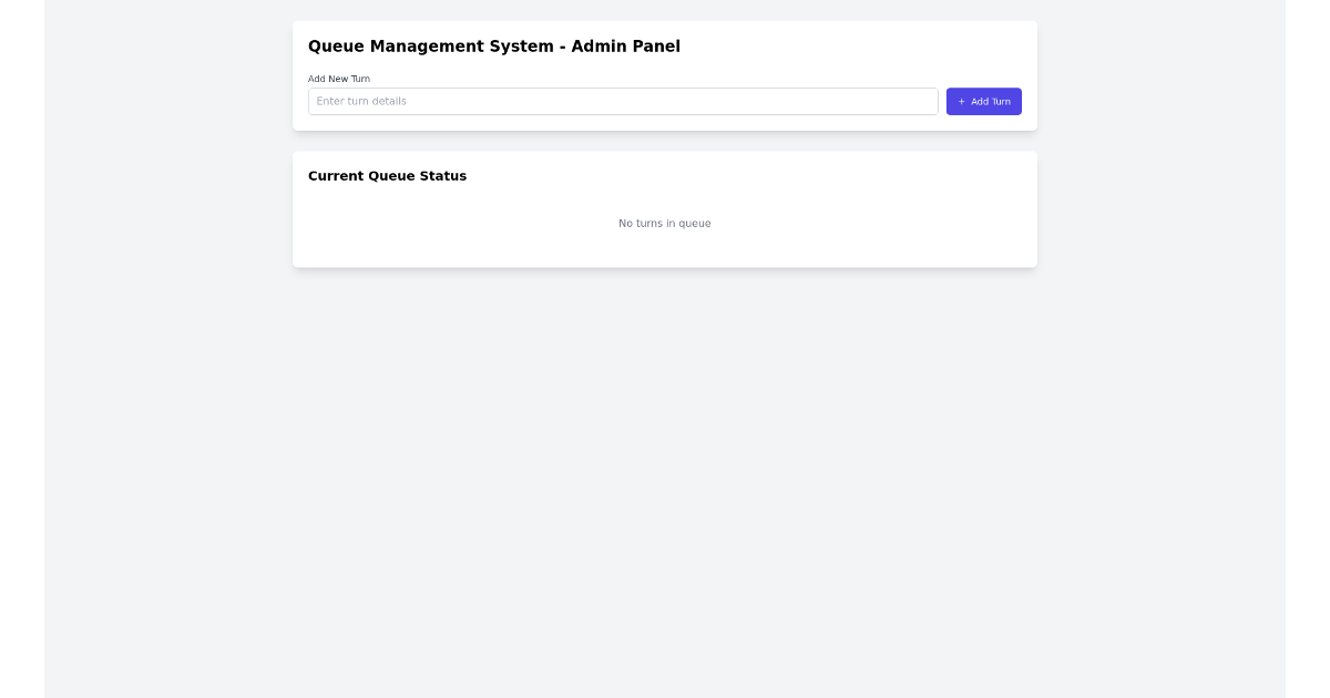 Queue Management System - Free React, Tailwind Component