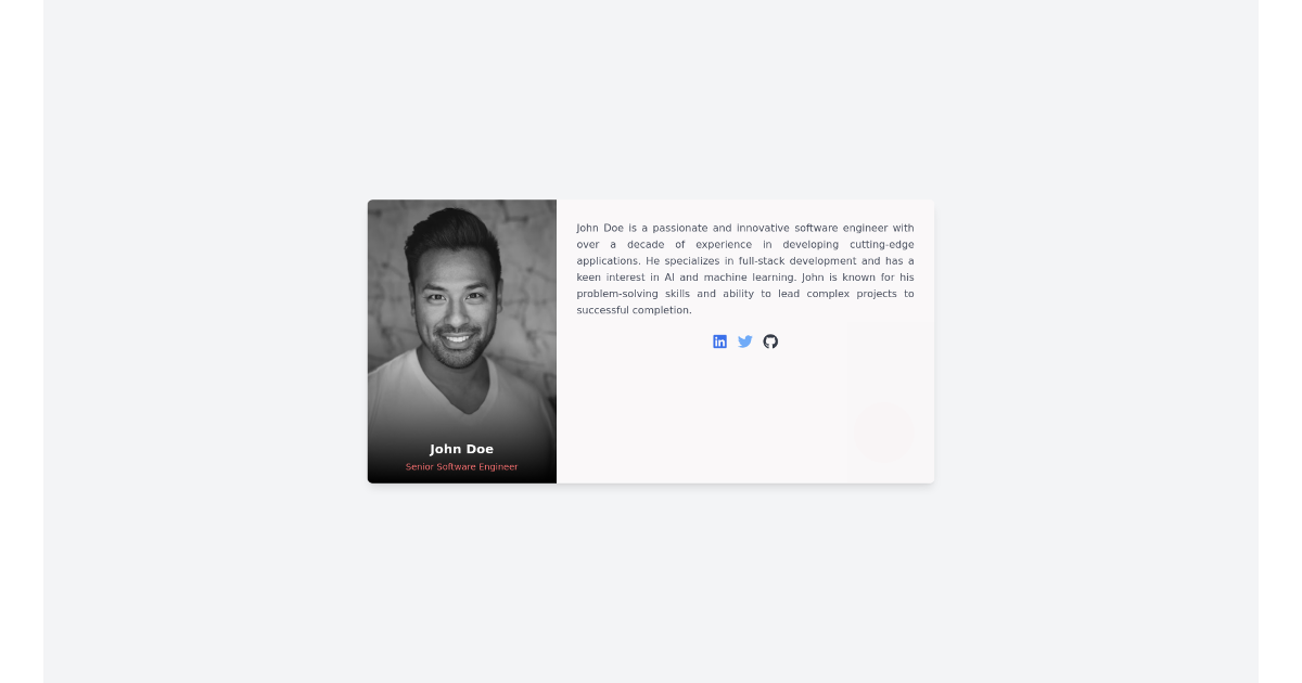 Profile Card - Free React, Tailwind Component