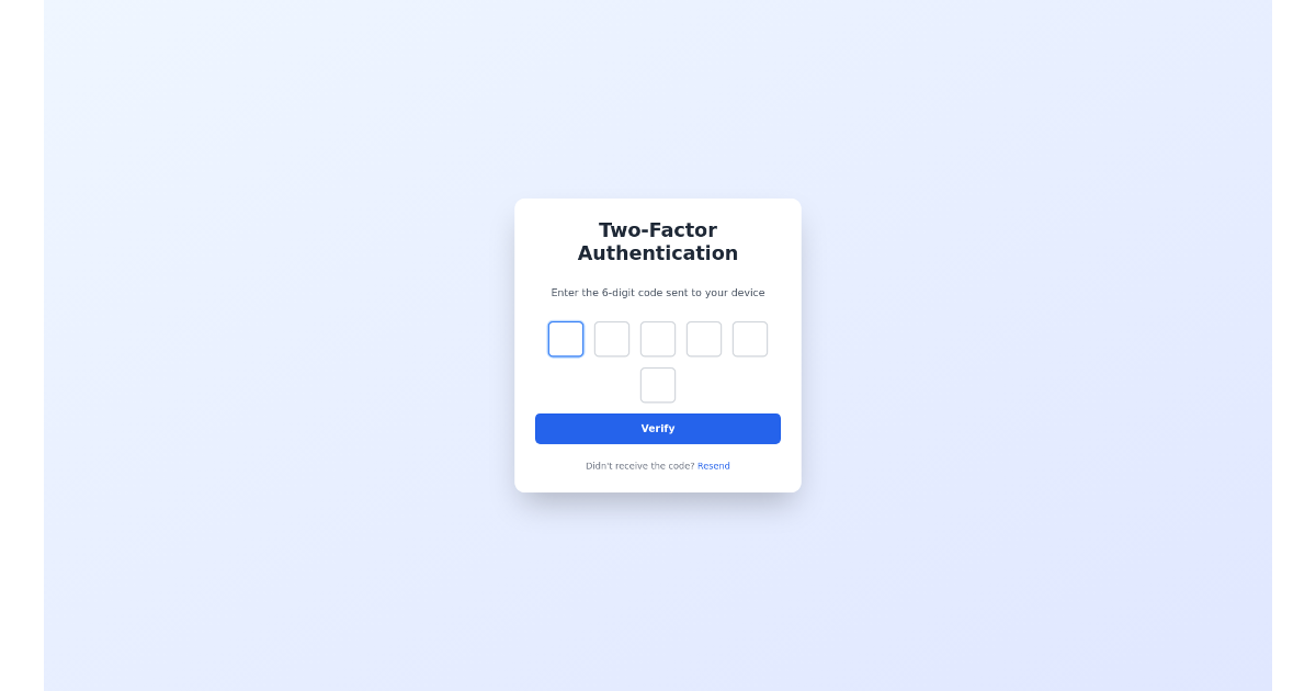 Two Factor Auth - Free React, Tailwind Component