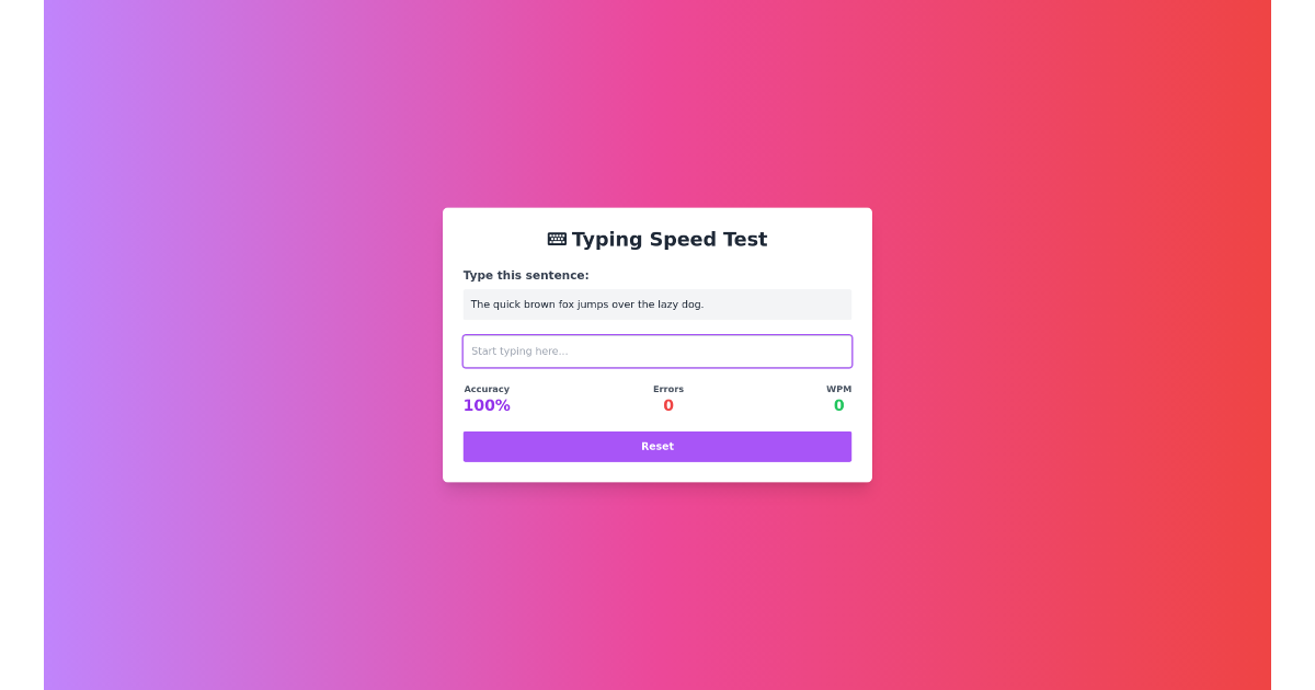 React Typing Speed Test with Tailwind - Improve Your Typing Skills