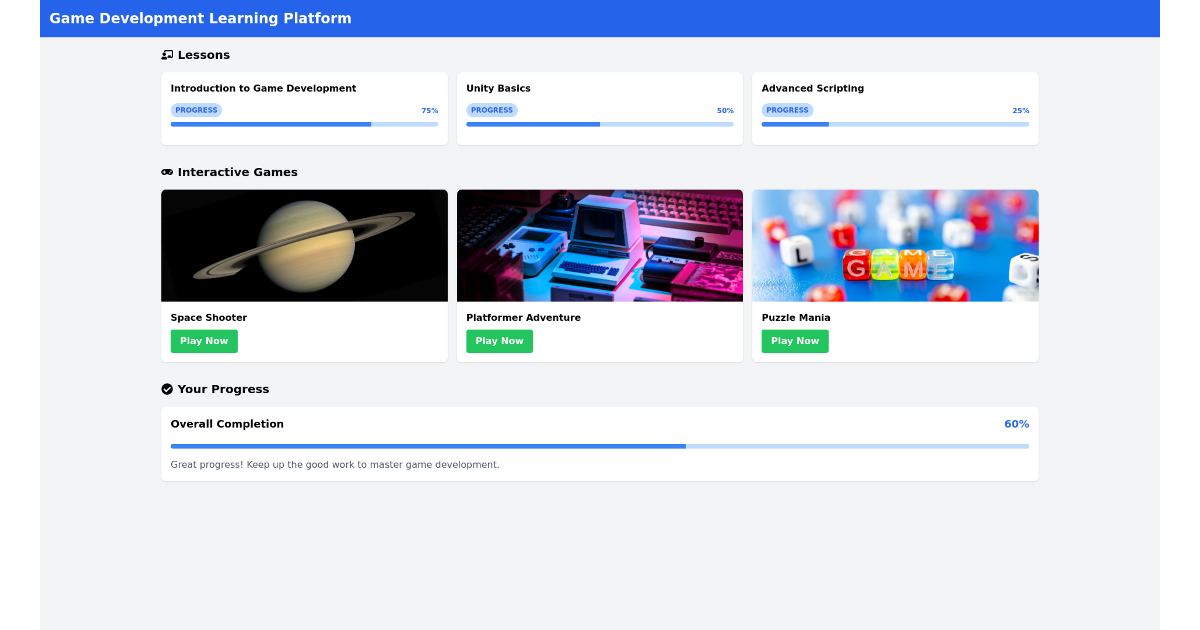 Learning Platform - Free React, Tailwind Component