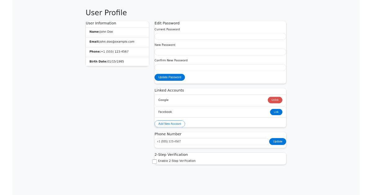 Manage Your User Account Details | Secure and Easy