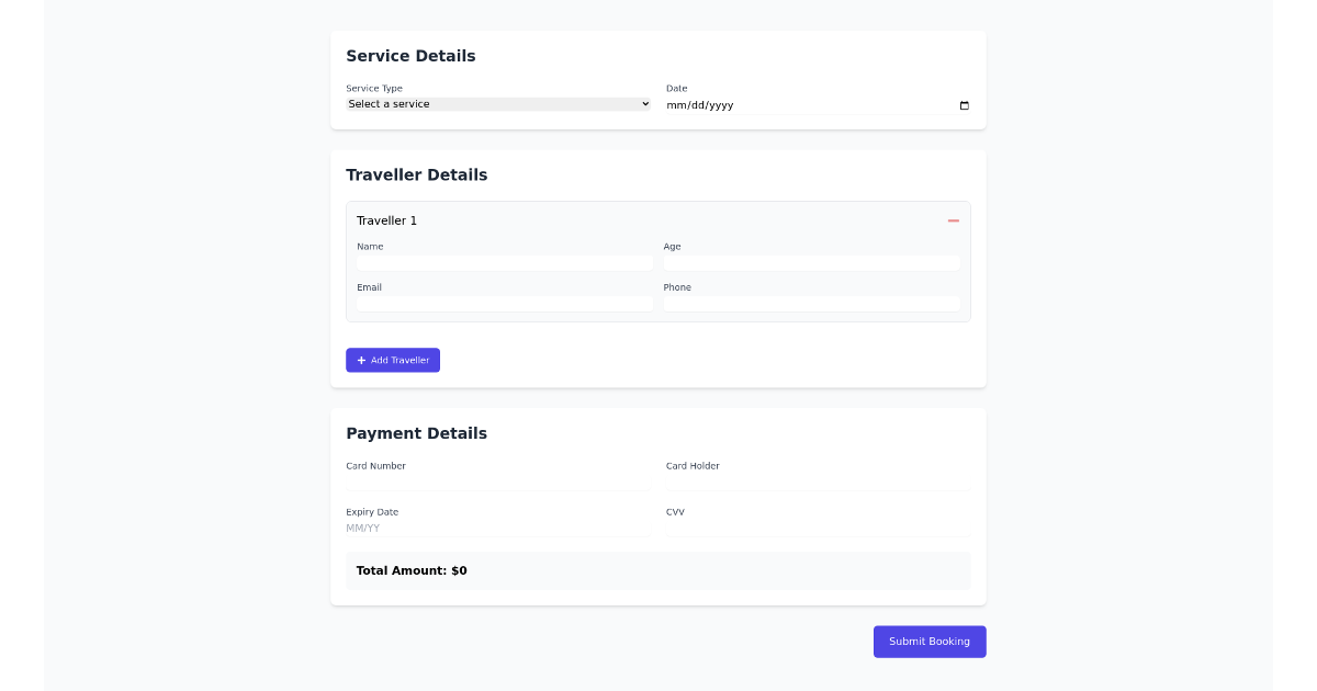 Booking Form - Free React, Tailwind Component