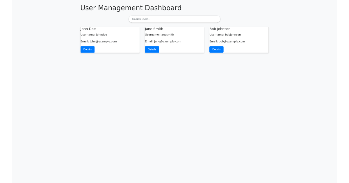 User Management Dashboard - Free Html, Bootstrap Component