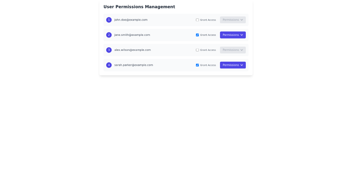 User Permissions List - Free React, Tailwind Component