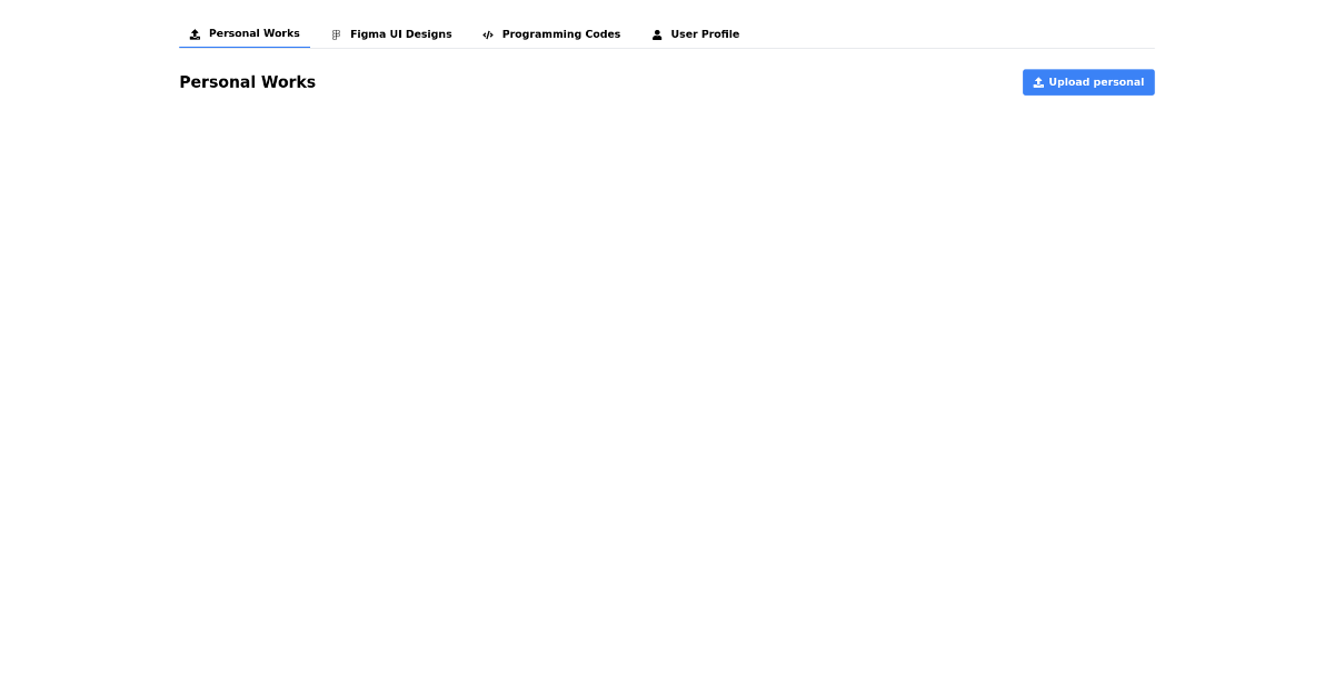Personal Works Uploader - Free React, Tailwind Component