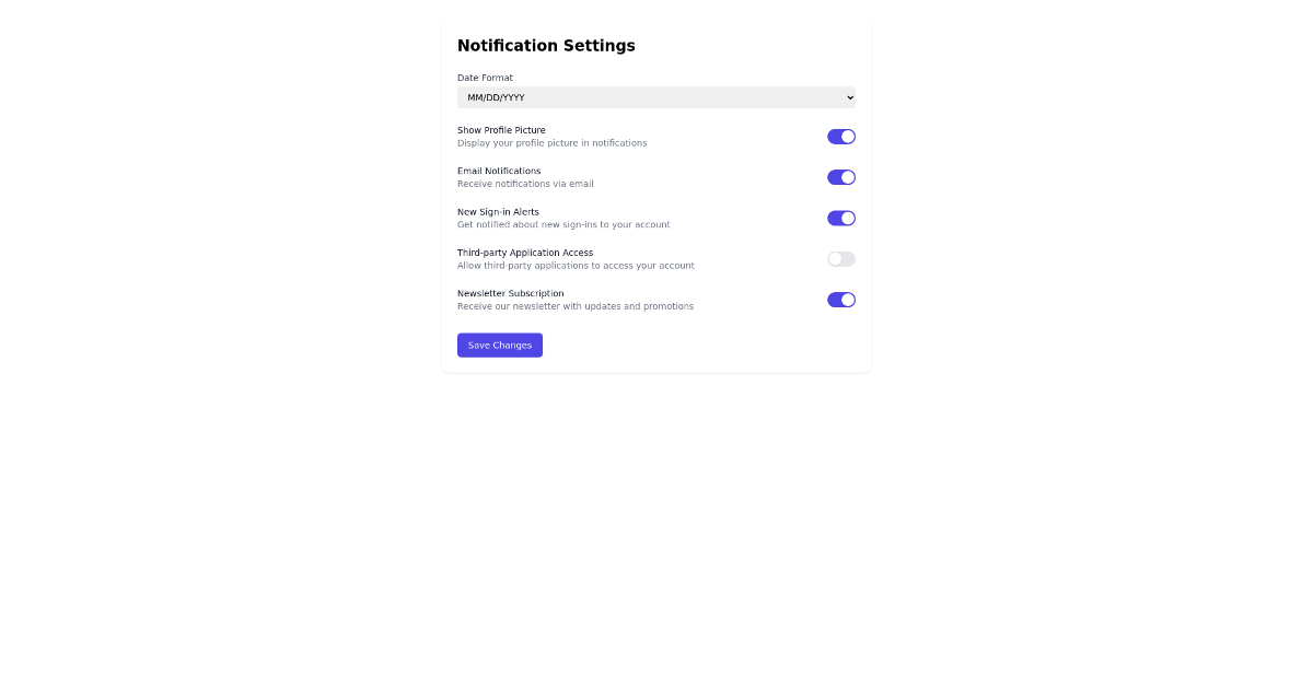 Notification Section - Free React, Tailwind Component