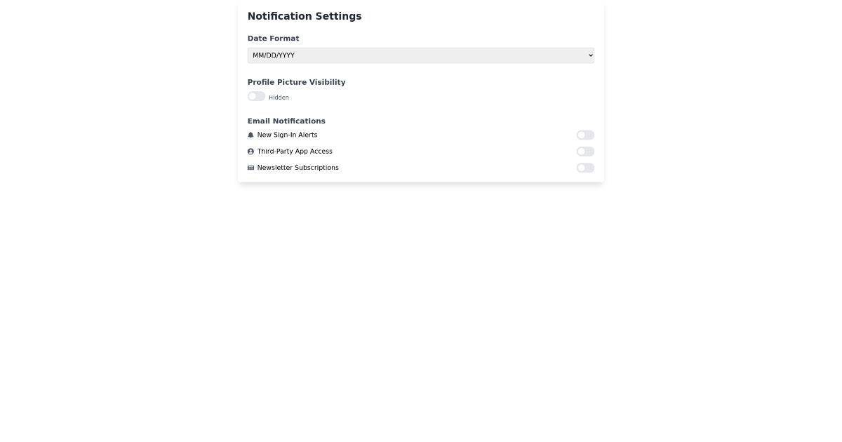Notification Section - Free React, Tailwind Component