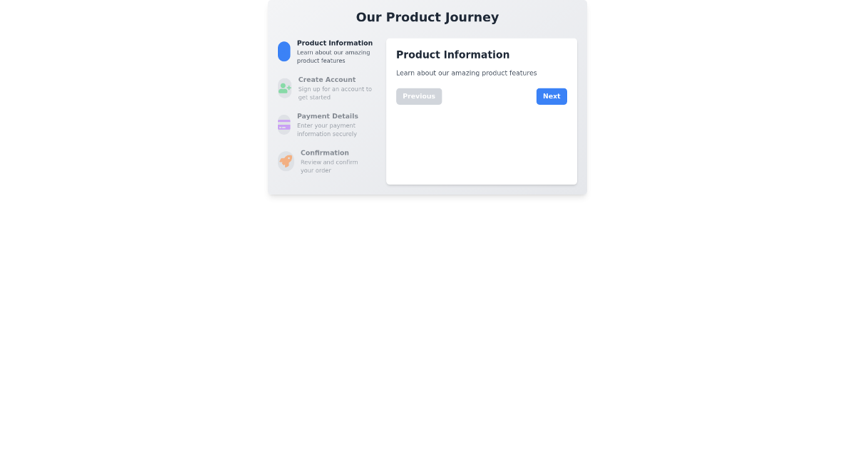 React Vertical Stepper Component with Tailwind CSS