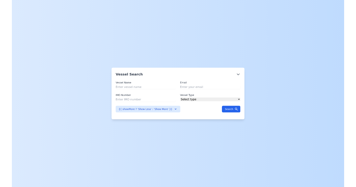 Vessel Search Form - Free Html, Tailwind Component