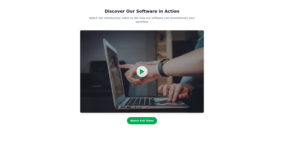 Video Section - Free React, Tailwind Component