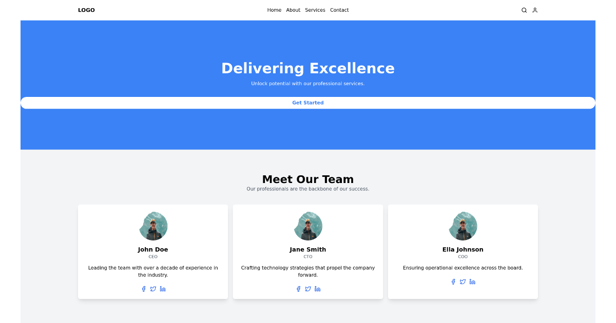 Header With Hero Section - Free React, Tailwind Component