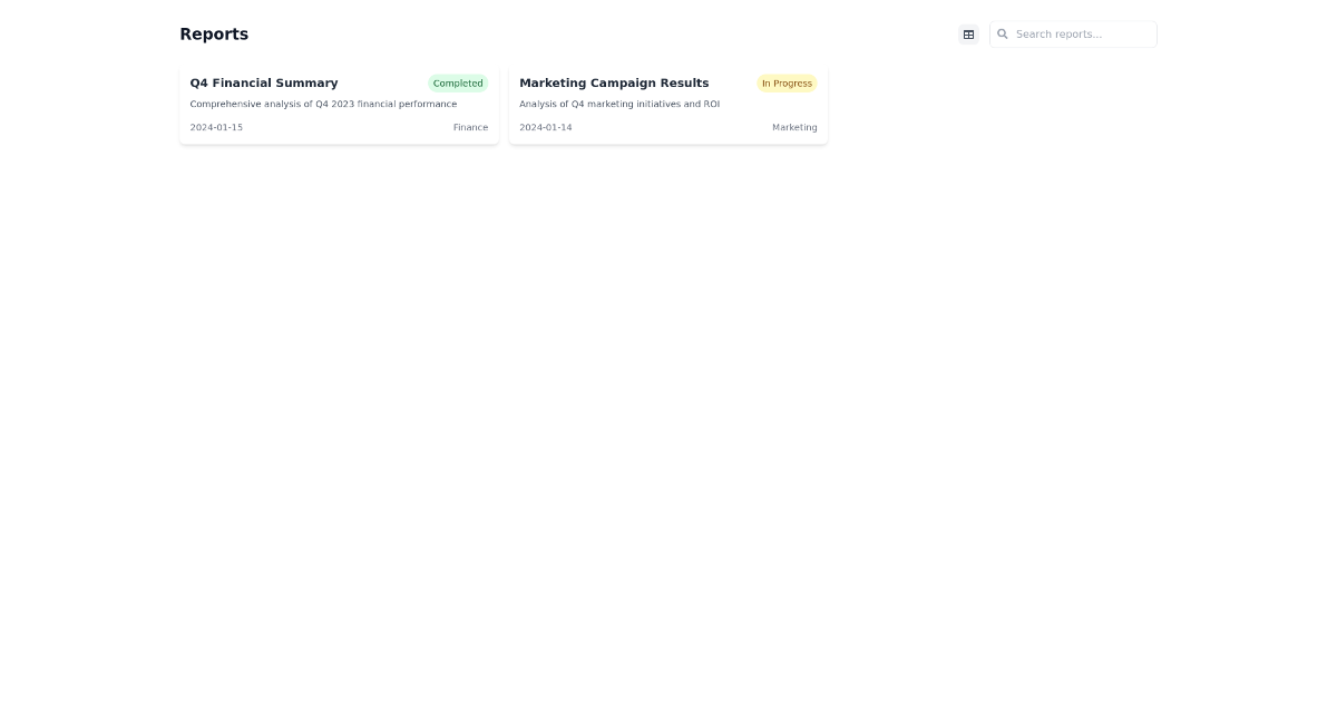 Report Viewer - Free React, Tailwind Component