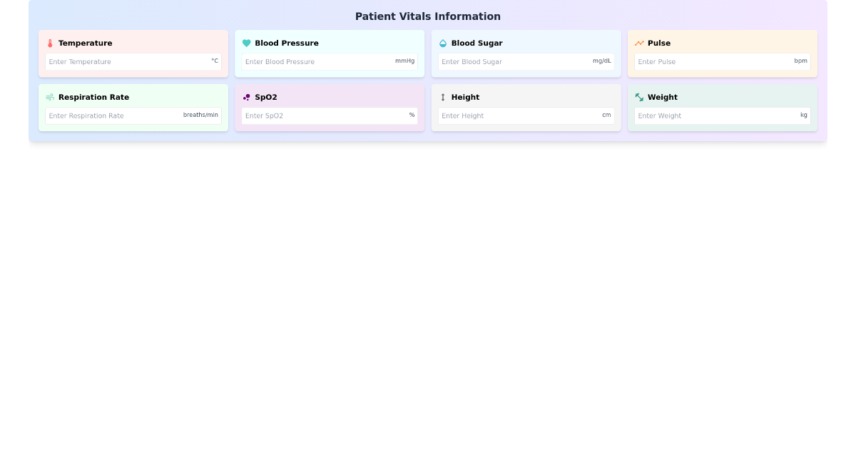 Vitals Information Component - Free Angular, Tailwind Component