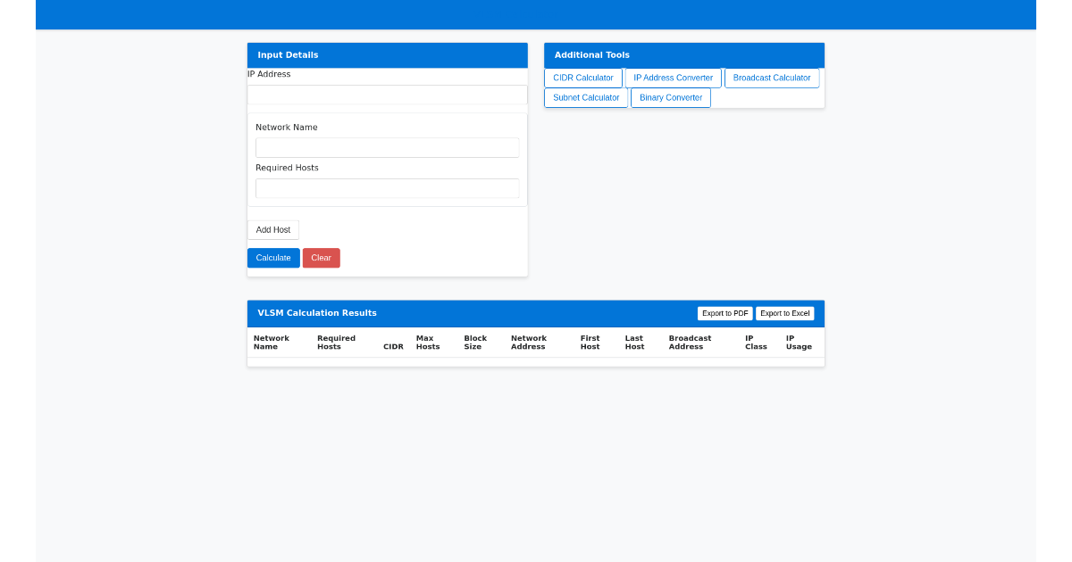 V L S M Calculator Dashboard - Free Html, Bootstrap Component