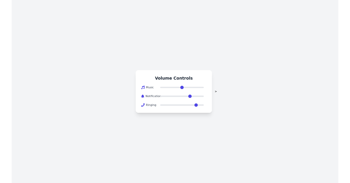 Volume Control Sliders - Free Html, Tailwind Component