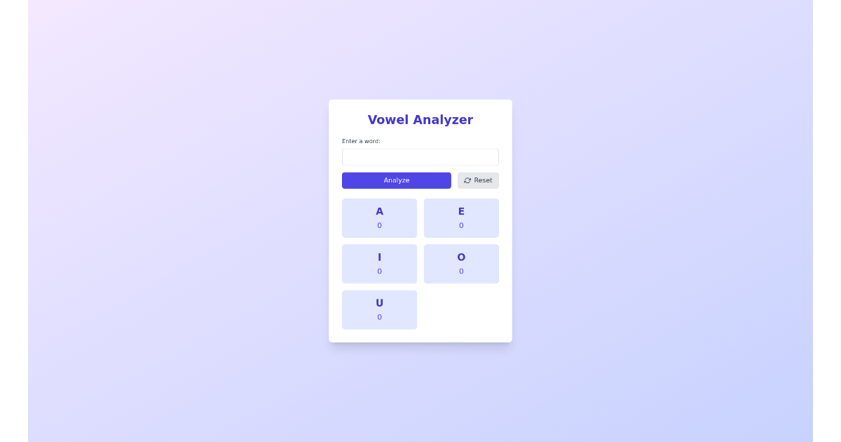 Vowel Analyzer - Free React, Tailwind Component