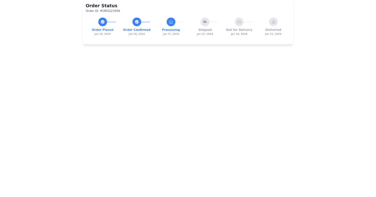 Order Status Tracker - Free React, Tailwind Component