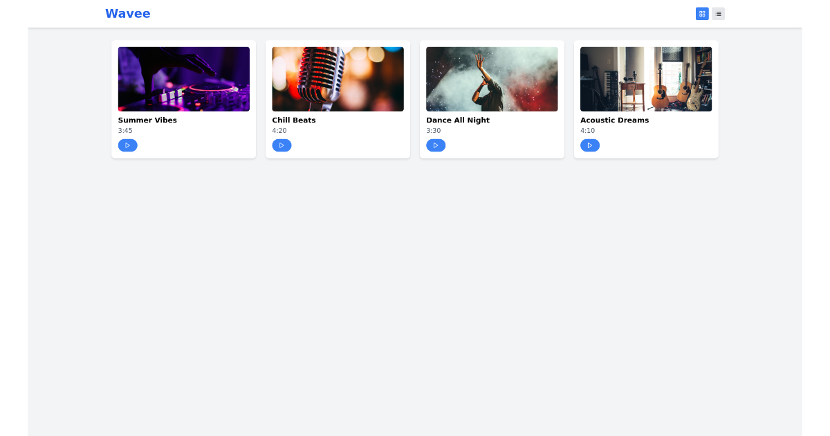 Wavee Landing Page - Interactive Music Player