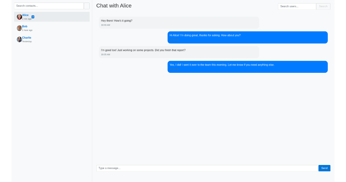 Web Chat Interface - Free Html, Bootstrap Component