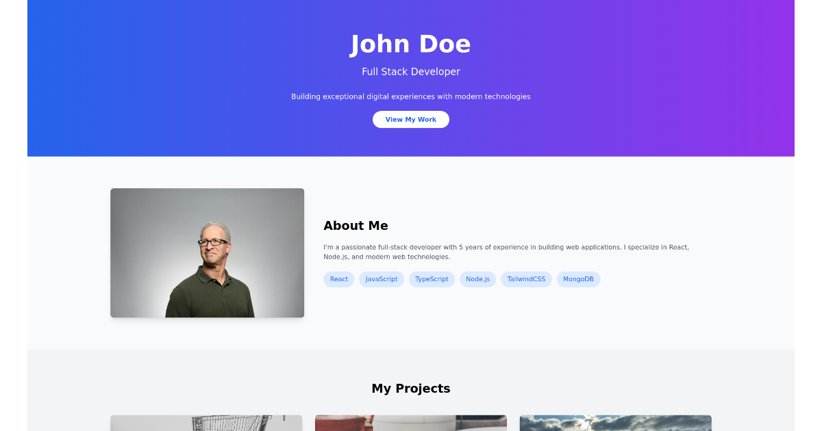 Portfolio - Free React, Tailwind Component