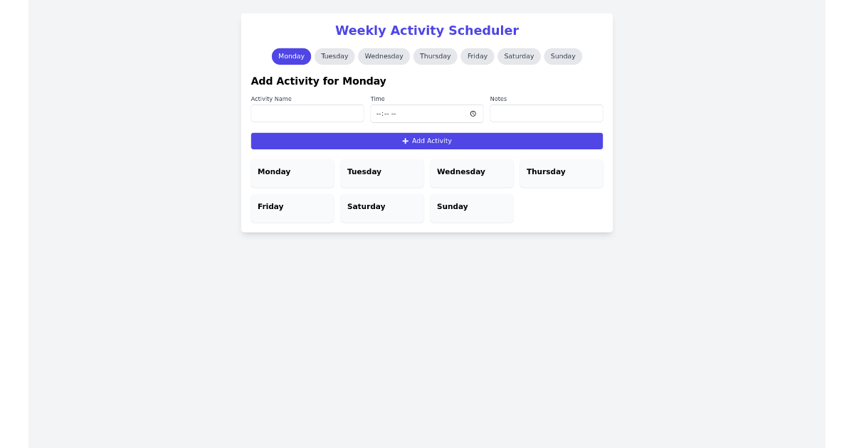 Days of Week - Free React, Tailwind Component