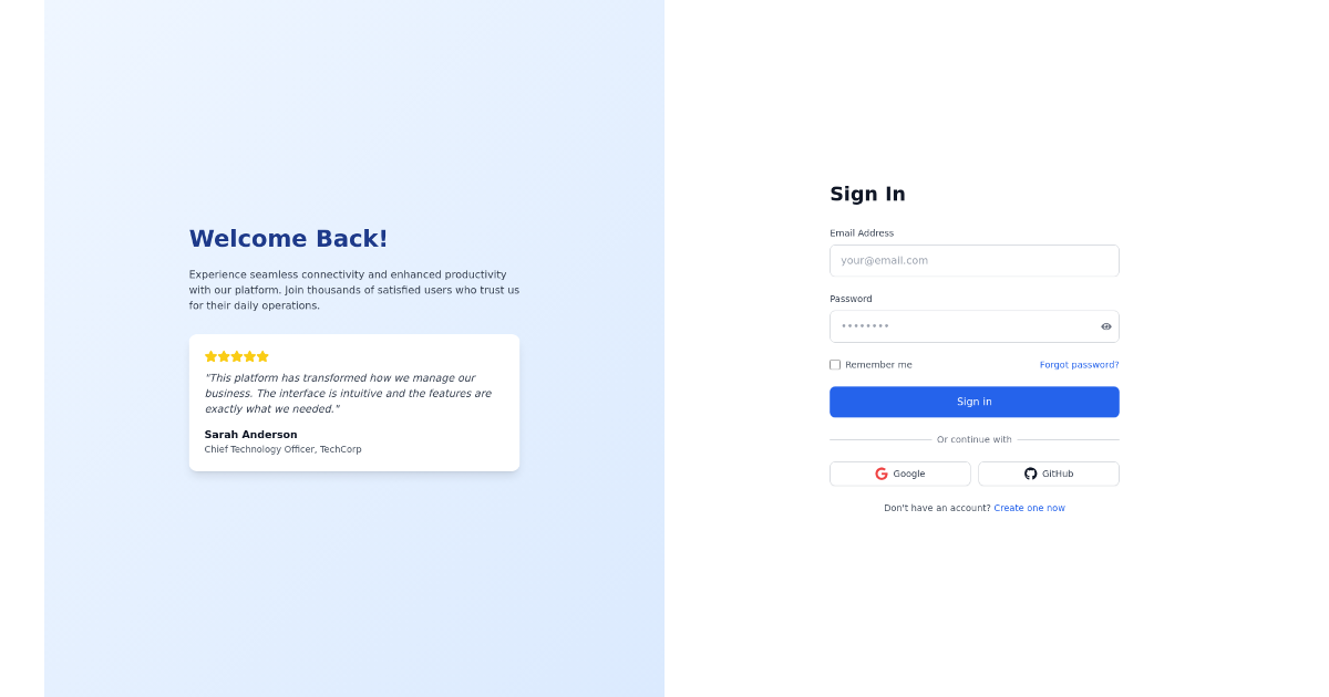 Login - Free React, Tailwind Component