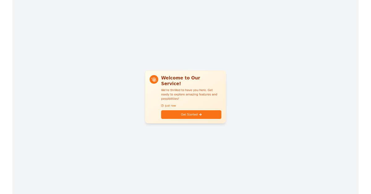 Welcome Notification Card - Free Html, Tailwind Component