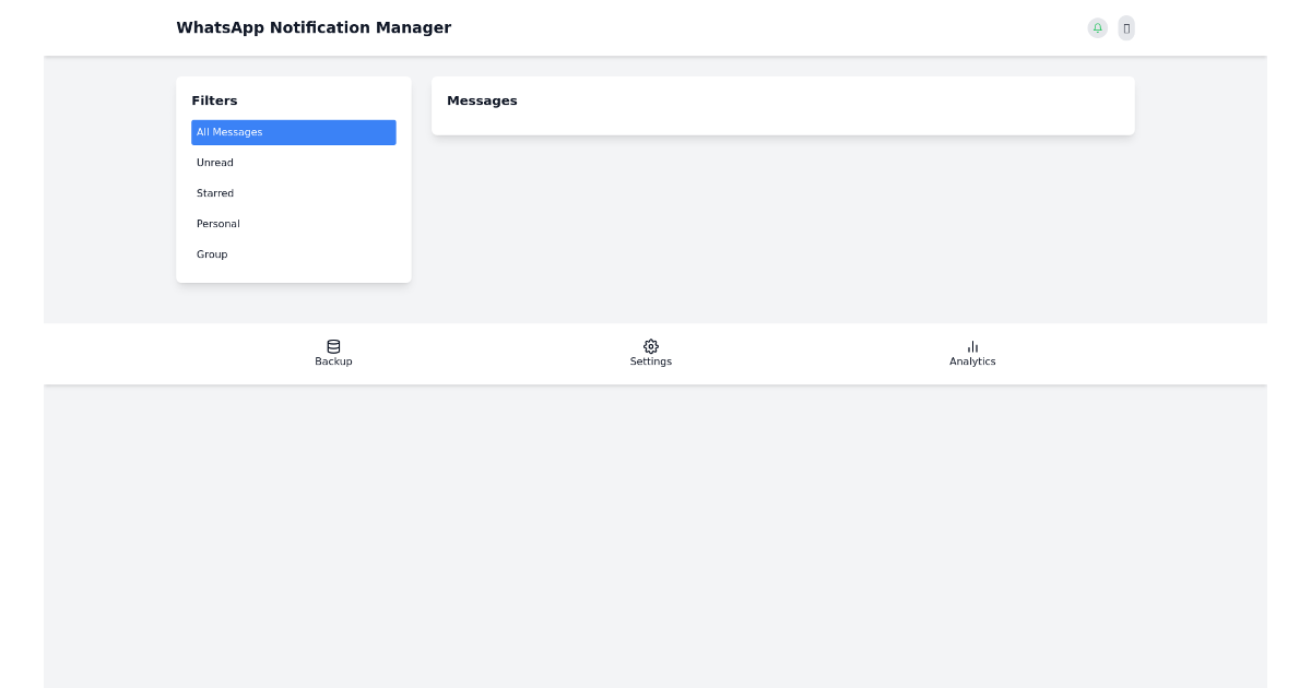 Whats App Notification Manager - Free React, Tailwind Component