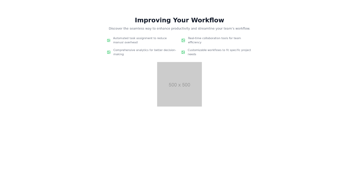 Workflow Features Section - Free React, Tailwind Component