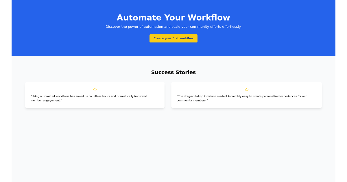 Community Workflow Management with React & Tailwind