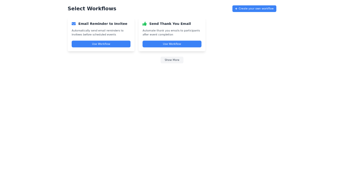 Workflow Selector - Free React, Tailwind Component