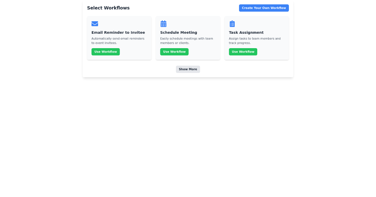Create and Manage Workflows with Ease | React & Tailwind