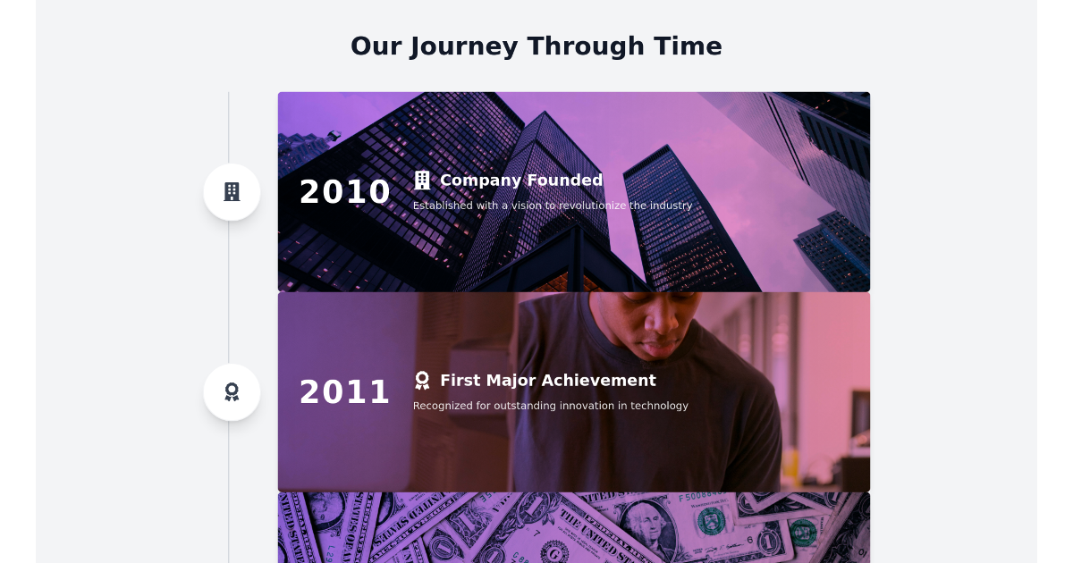 Timeline Section - Free React, Tailwind Component