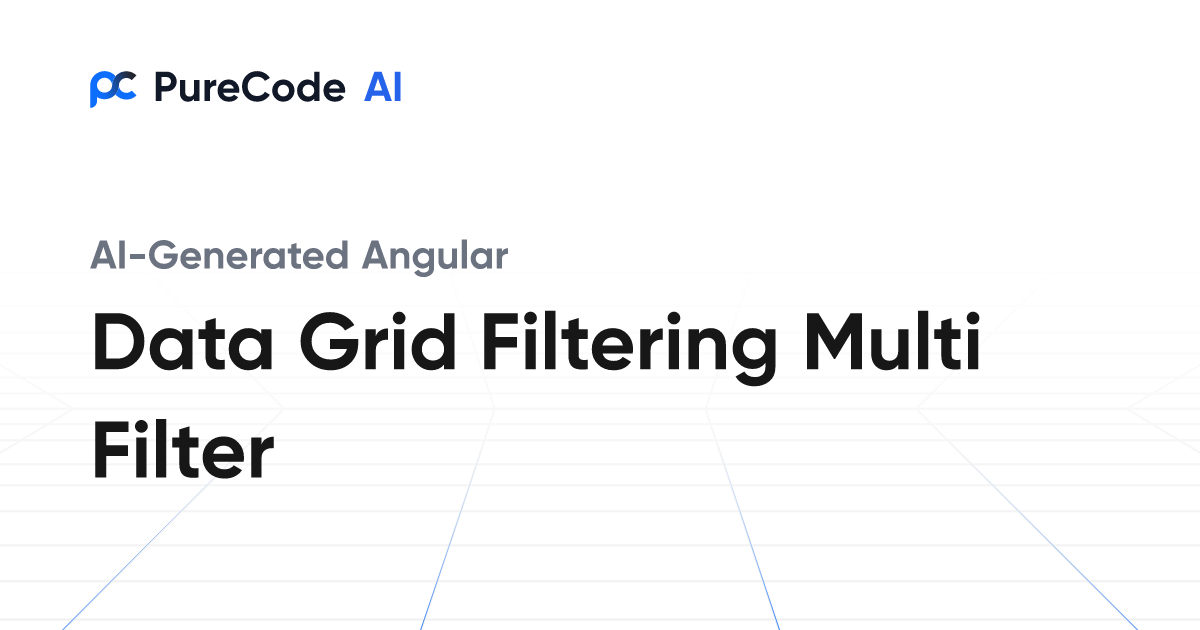 Angular Data Grid Filtering Multi Filter with PureCode