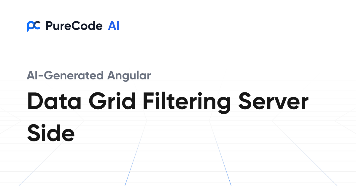 Angular Data Grid Filtering Server Side with PureCode