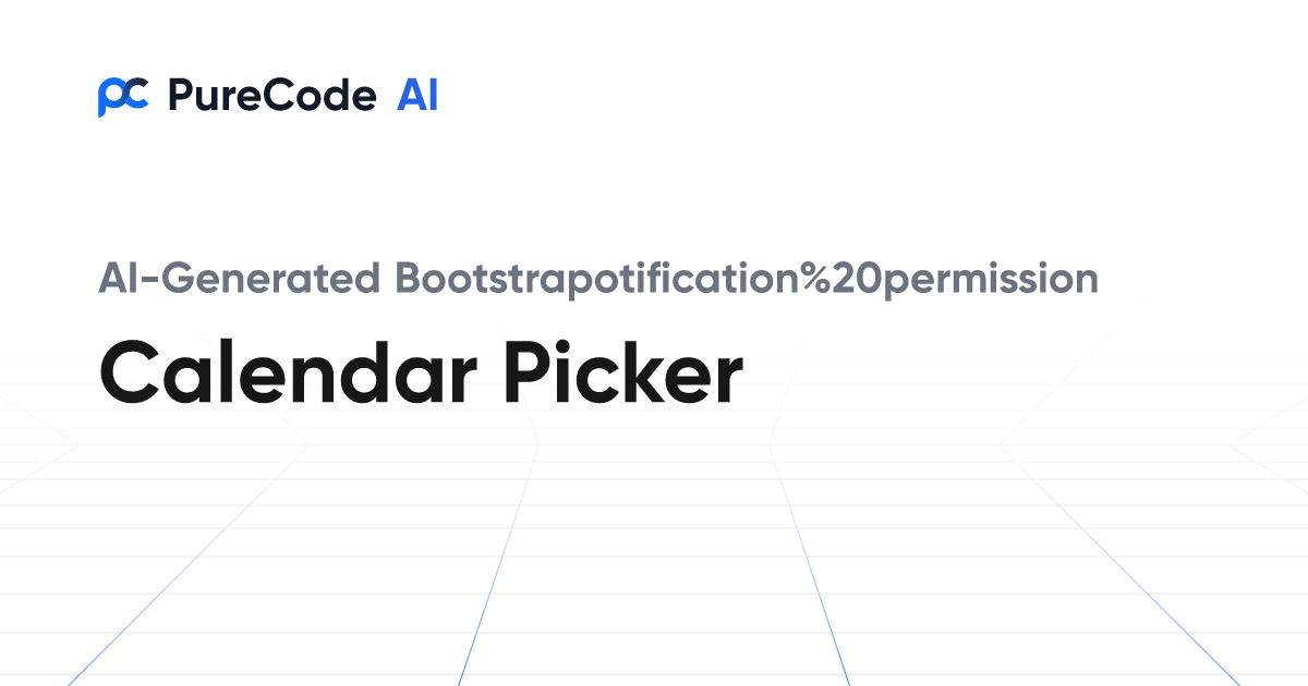 Build Great Bootstrapotification20permission Calendar Picker