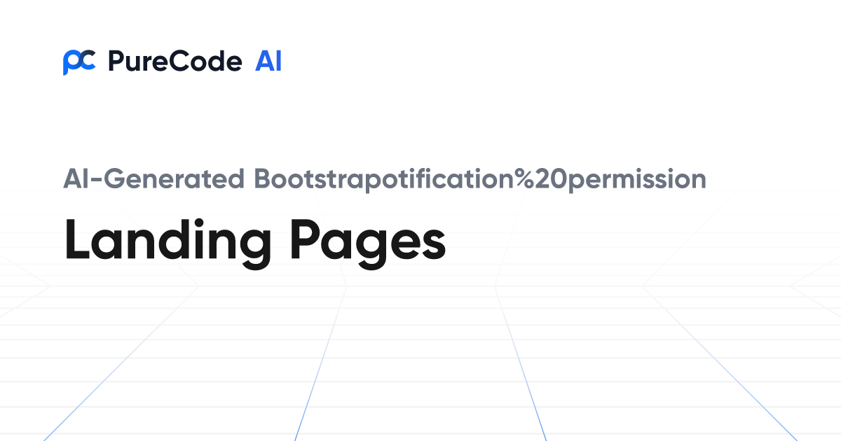 Build Great Bootstrapotification20permission Landing Pages Components