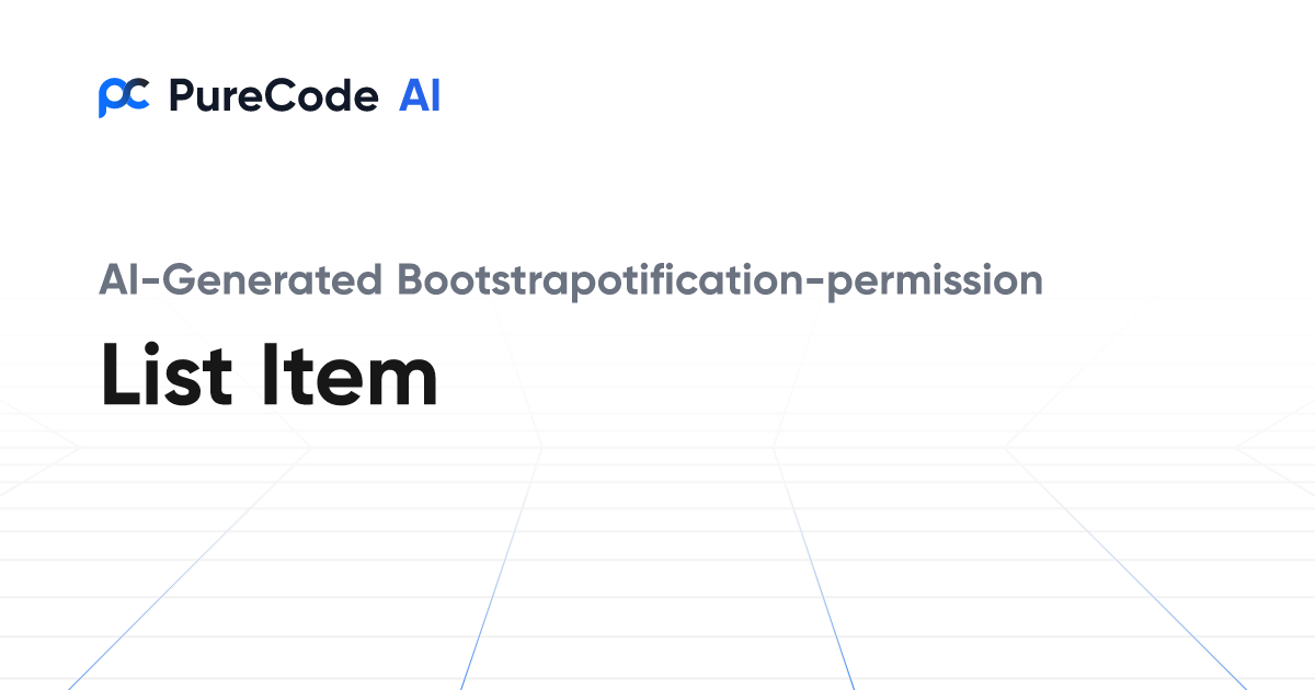 Build Great Bootstrapotification Permission List Item Components Faster