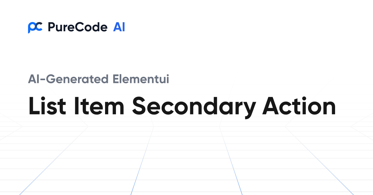 AI Tool to Generate Element UI List Item Secondary Action