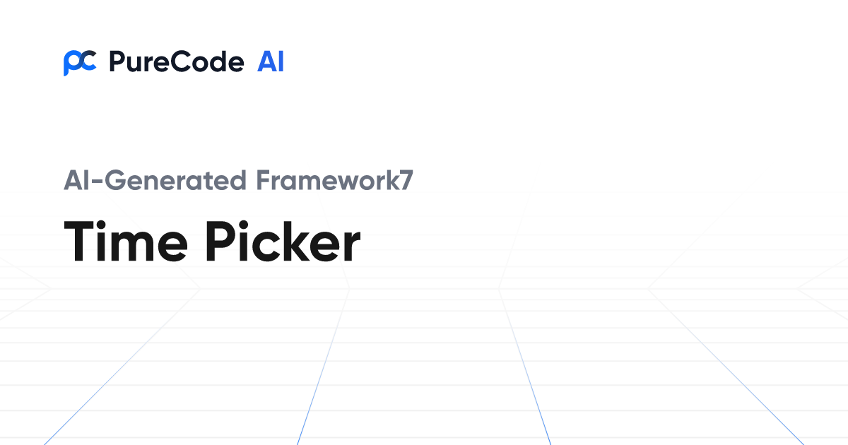 Build Great Framework7 Time Picker Components Faster Using Ai Tools