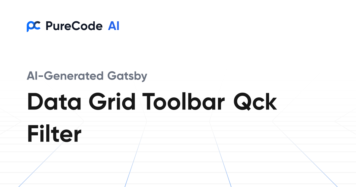 Build And Deploy Gatsby Data Grid Toolbar Qck Filter Quickly