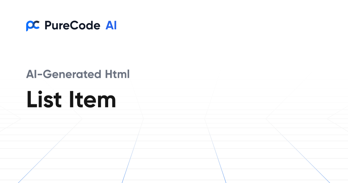 Generate Html List Item Components Easily Purecode Ai