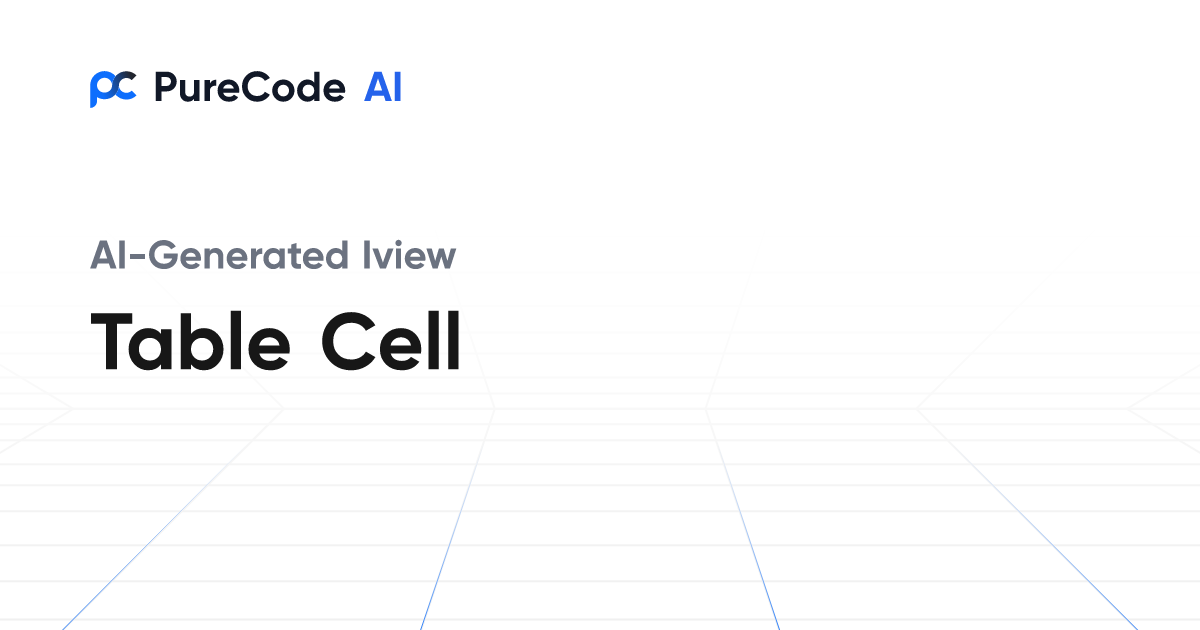Build Great Iview Table Cell Components Faster Using Ai Tools